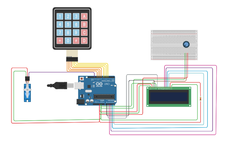 Circuit design Door Locking System - Tinkercad