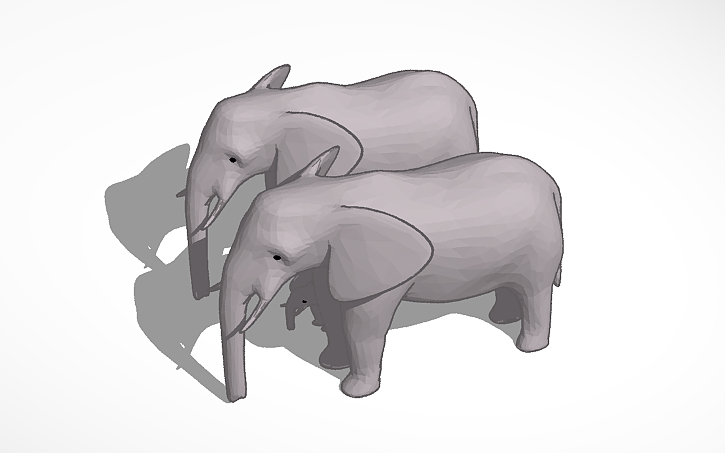 3D design elephants - Tinkercad
