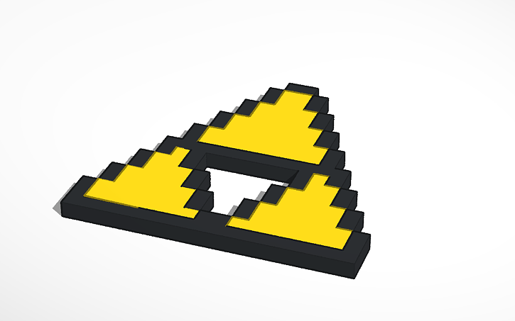 3D design Zelda Triforce Pixel Art | Tinkercad