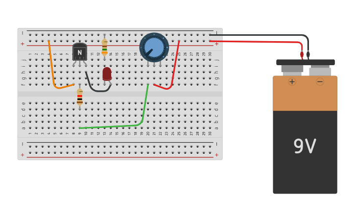 Circuit design NPN - Tinkercad