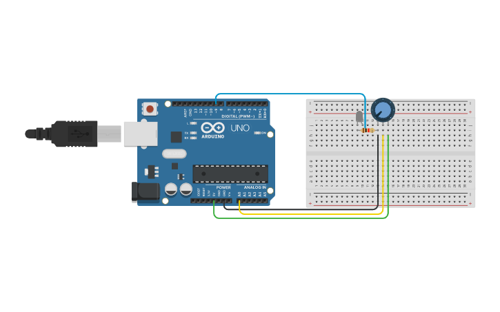 Circuit design Intensidad de luces (ejercicio mamá) - Tinkercad