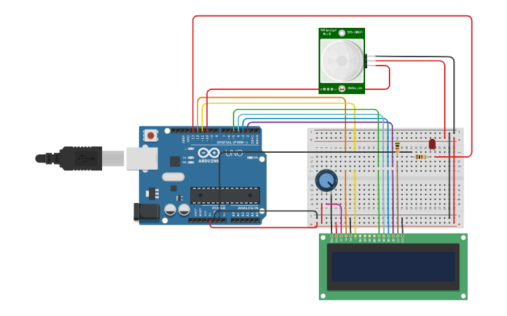 Circuit design Motion sensor with Arduino - Tinkercad