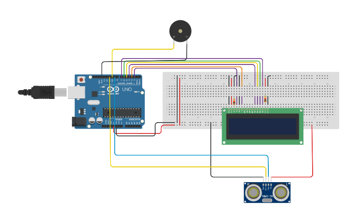 Circuit design water level indication - Tinkercad