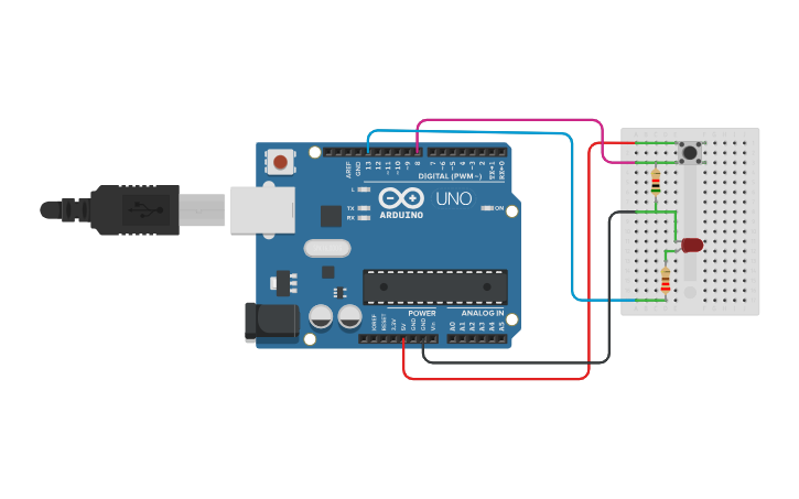 Circuit design #TC05 Toggle Switch - Tinkercad