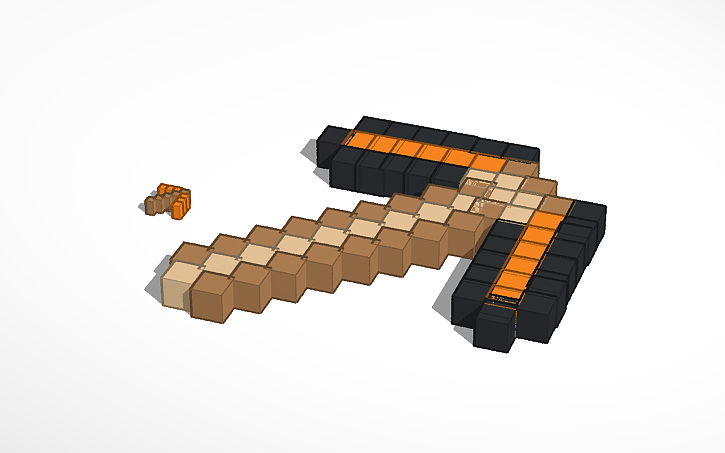 3D design Copper pickaxe Minecraft | Tinkercad