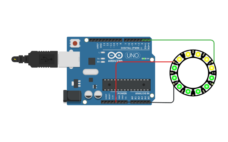 Circuit design Copy of NeoPixel Strip | Tinkercad