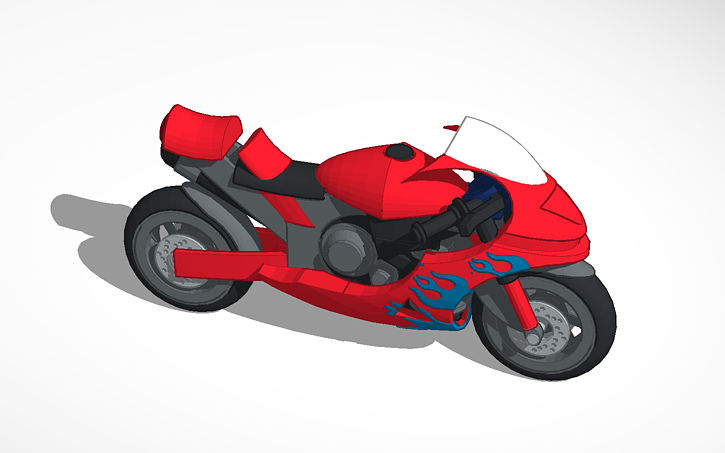 3D design awesome red motorcycle | Tinkercad