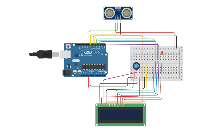 Circuit design Alat Pengukur Jarak Dengan Sensor Ultrasonic, Tampilan ...