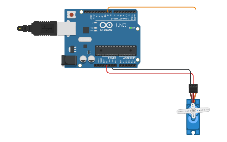 Circuit design 12. Servo Motor Kontrolü - Tinkercad
