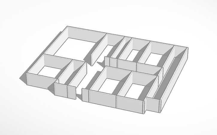 3D design 2D house design - Tinkercad