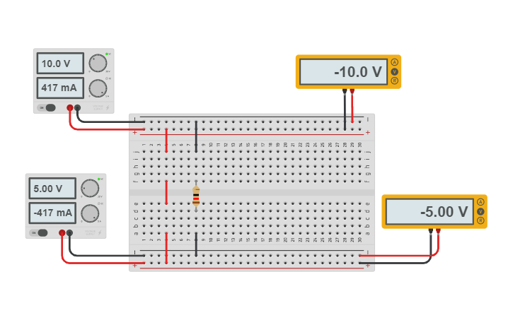 Circuit design Dual Power Supply Q8 - Tinkercad