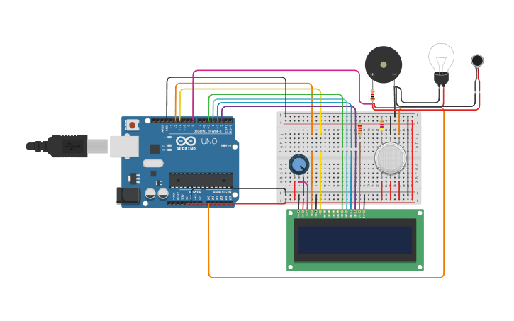 Circuit design air pollution monitoring system(iot) - Tinkercad