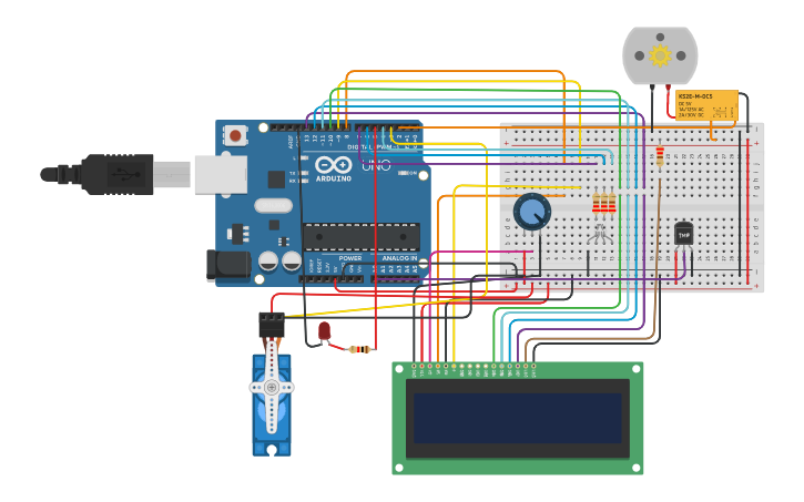 Circuit design Control de un refrigerador No-Frost | Tinkercad