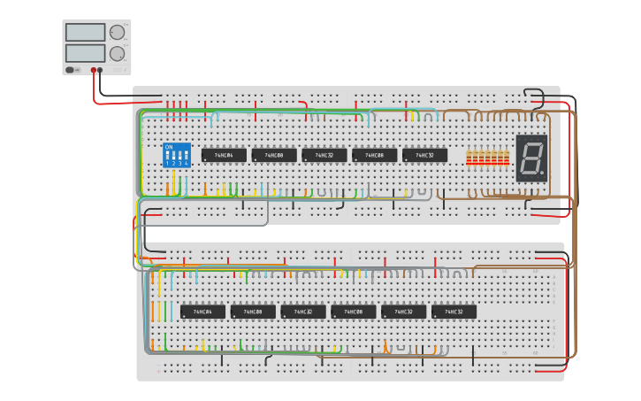 Circuit design 1.3 Decodificador BCD 8421 - Display de 7 segmentos ...