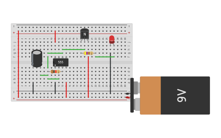 Circuit Design Led Delay Using 555 Timer Tinkercad