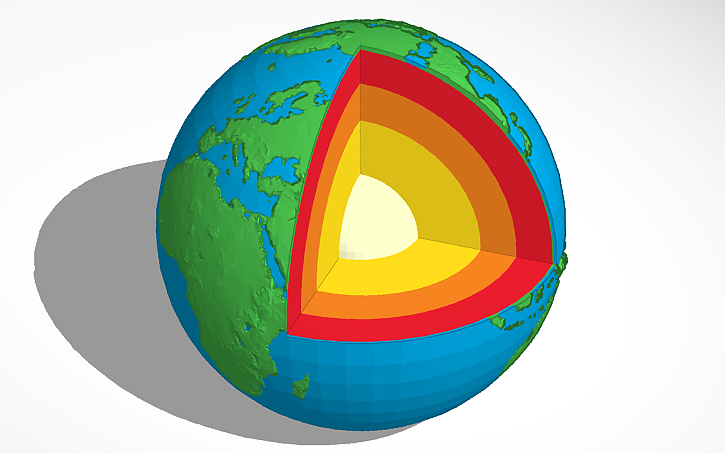 3D design Earth Anatomy diagram - Tinkercad