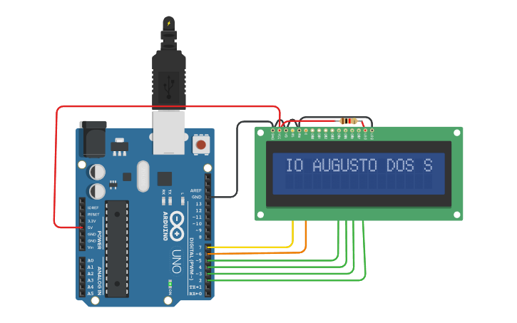 Circuit design Lcd scroll - Tinkercad