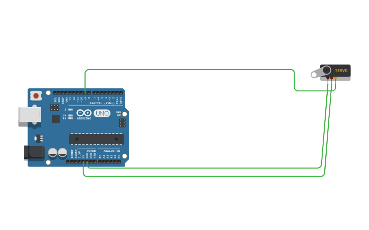 Circuit design Servo - Tinkercad