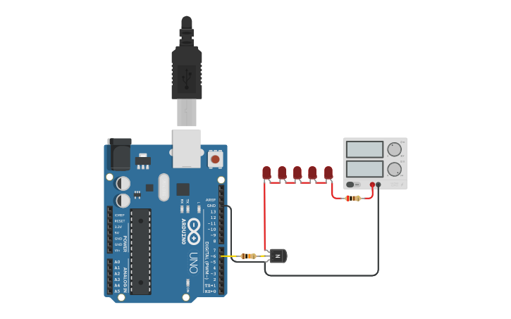 Circuit design トランジスタスイッチング - Tinkercad