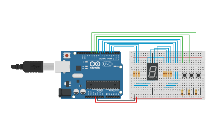 Circuit design PAÑARES - QUIZ 04 - 7-SEGMENT DISPLAY USING PUSHBUTTONS ...