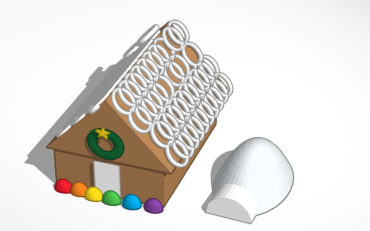 3D design Gingerbread House - Tinkercad