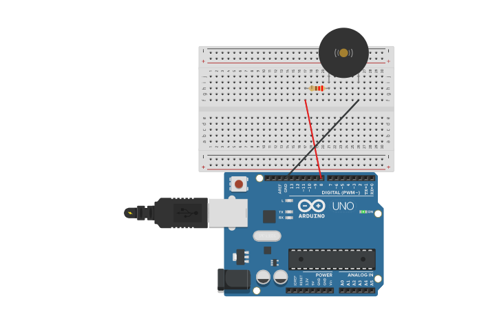 Circuit design programa buzzer 1 | Tinkercad