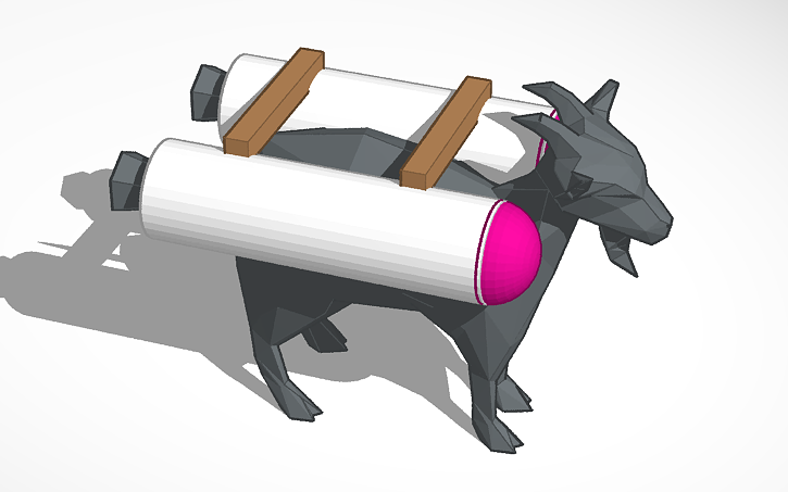 3D design jetpack goat - Tinkercad