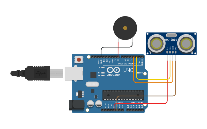 Circuit Design Датчик приближения Tinkercad
