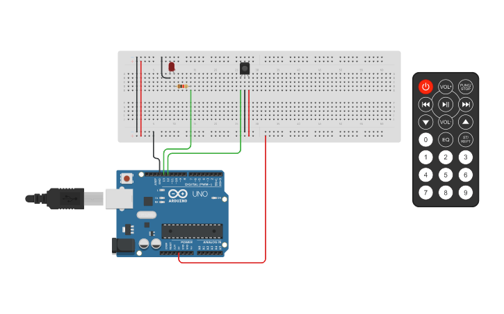 Circuit design Sensor IR - Tinkercad