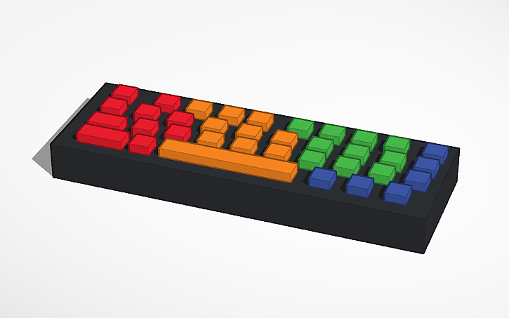 3D design mechanical keyboard - Tinkercad