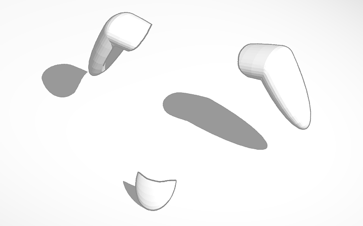3D design dog ears and mouth - Tinkercad