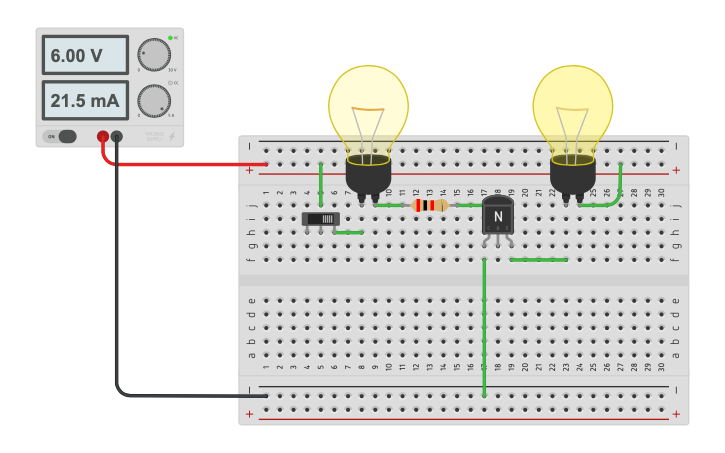 Circuit Design Transistor Tinkercad