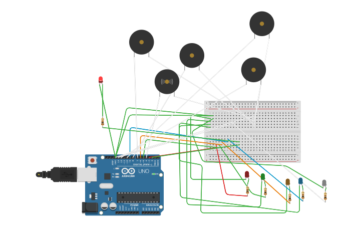 Circuit design BUZZER-LED SYNC | Tinkercad