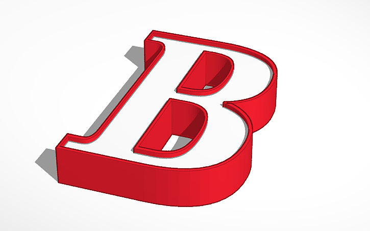 3D design letra B - Tinkercad
