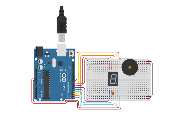 Circuit design 7 - Segment Display | Tinkercad