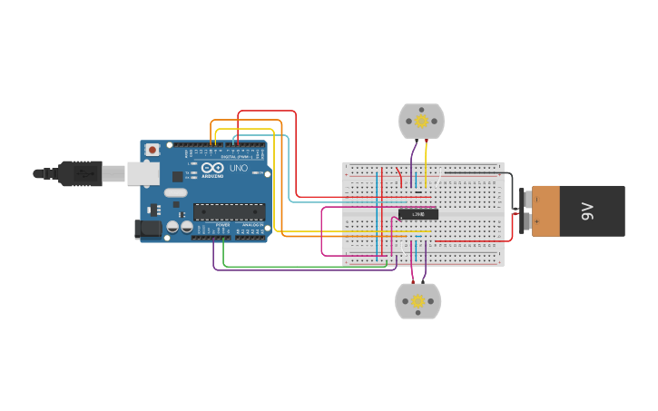 Circuit design P2 PROYECTO MOTORES ARDUINO, DÍAZ - Tinkercad