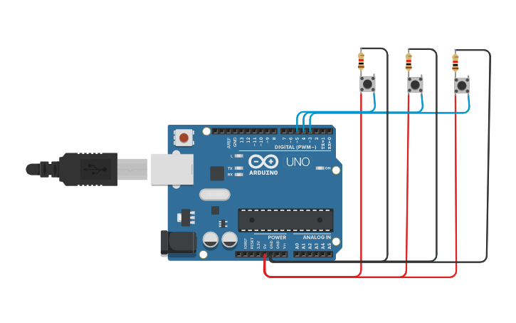 Circuit design Rock paper scissors | Tinkercad