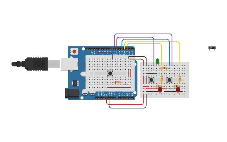 Circuit design AND Logic Gate | Tinkercad