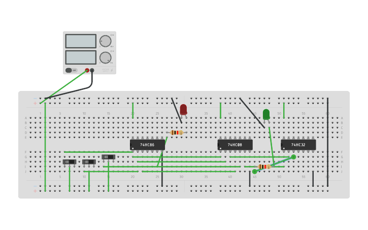 Circuit design Full Adder - Tinkercad