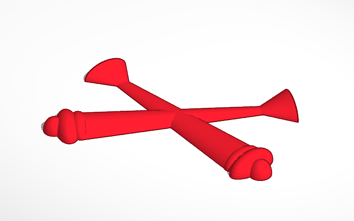 3D design Crossed cannons | Tinkercad