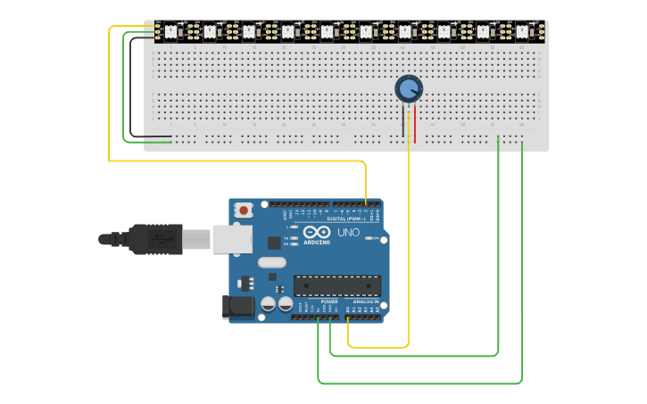 Circuit design Potentiometer - Tinkercad
