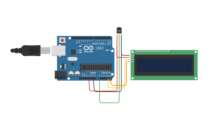 Circuit Design Temperature Monitoring System Tinkercad