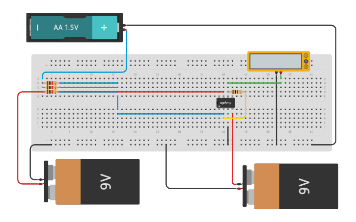 Circuit design Summing Amplifier - Tinkercad