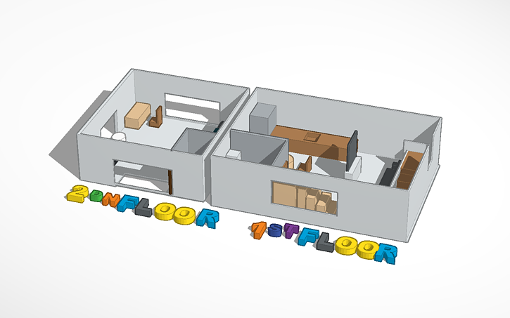 3D design Interior of Gray House - Tinkercad