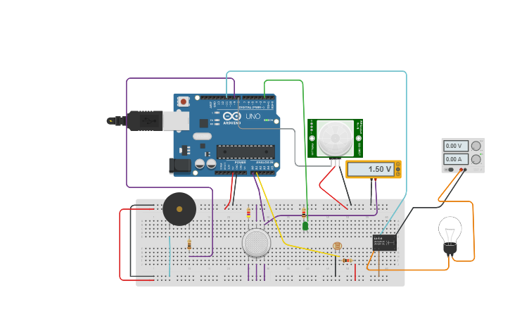 Circuit design Home security system - Tinkercad