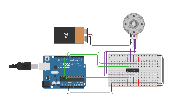 Circuit design try StepperMOtor | Tinkercad