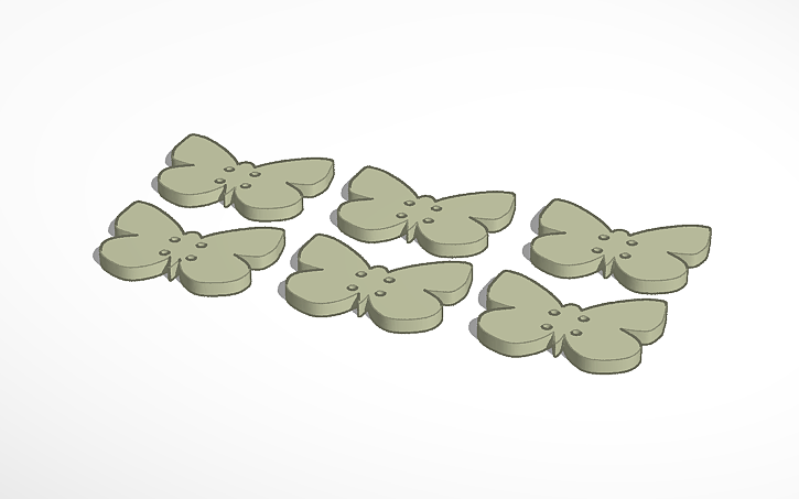 3D design Six Cabbage Moth decoys - Tinkercad