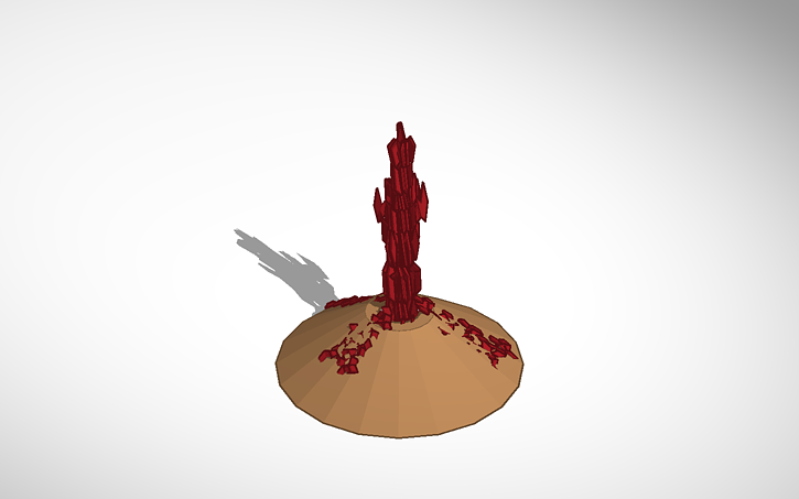 3D design volcano eruption - Tinkercad