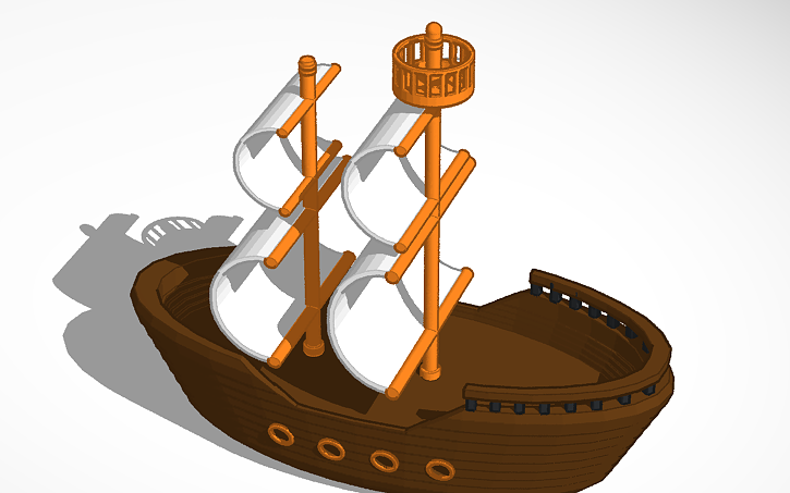 3D design Pirate Ship - Tinkercad