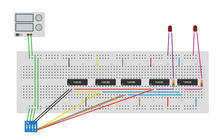 Circuit design FULL ADDER - Tinkercad
